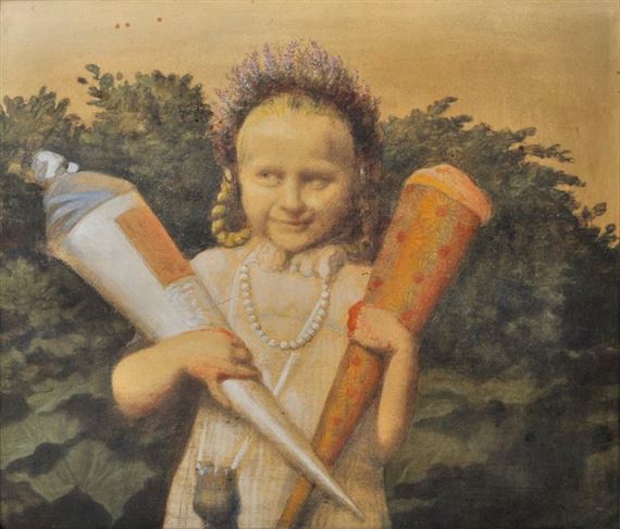 Richard Guhr | Bildnis Helgard mit Zuckertüten (1951) | MutualArt