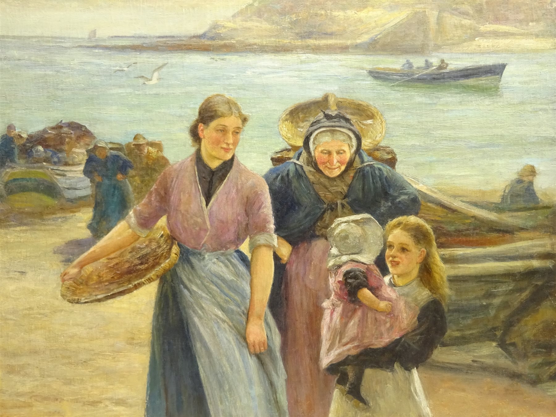 Robert Jobling | Fisher Women and Children on the Shore at Staithes ...