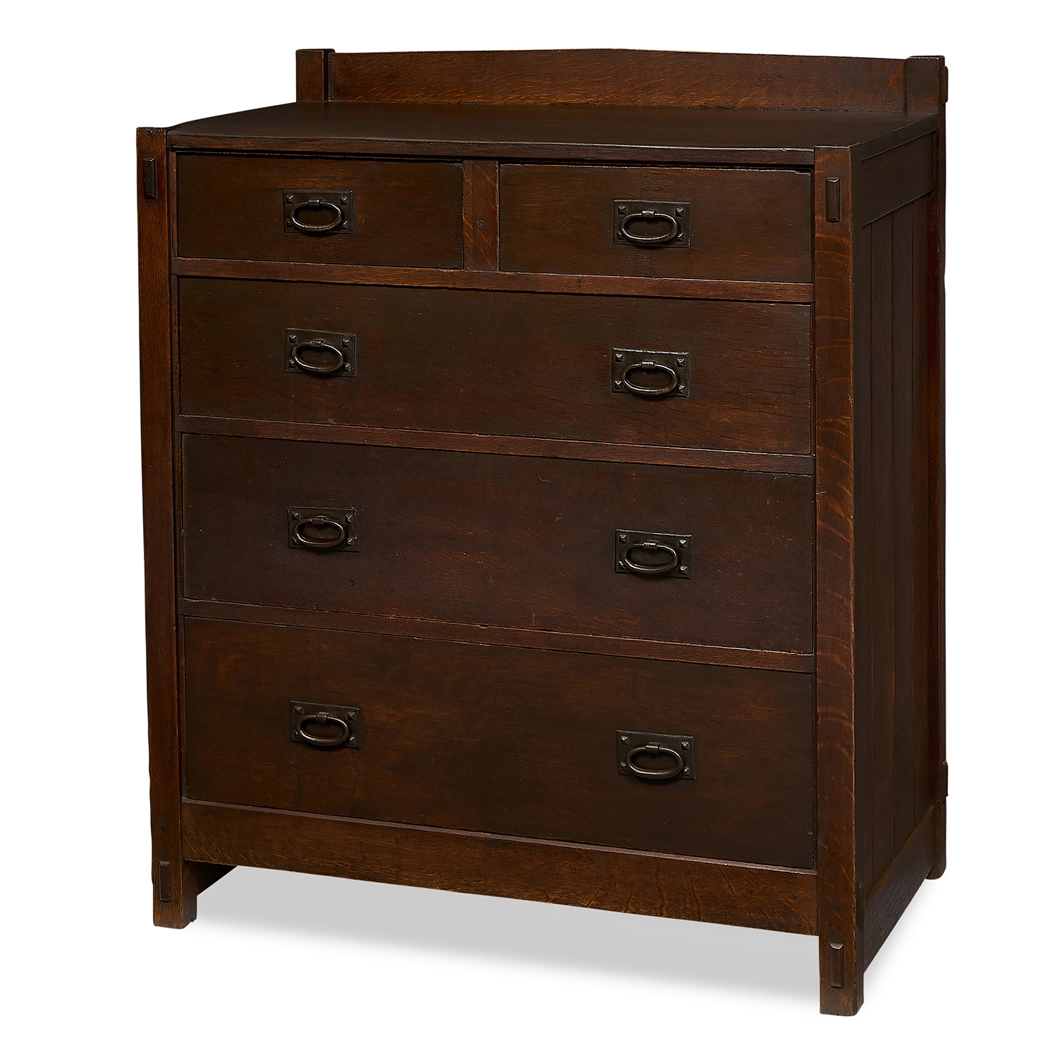 Gustav Stickley | Chest of Drawers circa 1910 oak, wrought iron, with ...