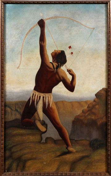 American School, 18th Century | NATIVE AMERICAN SHOOTING ARROW TO THE ...