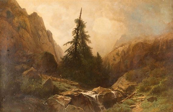 Gustave Castan | Mountain stream Gebirgsbach | MutualArt