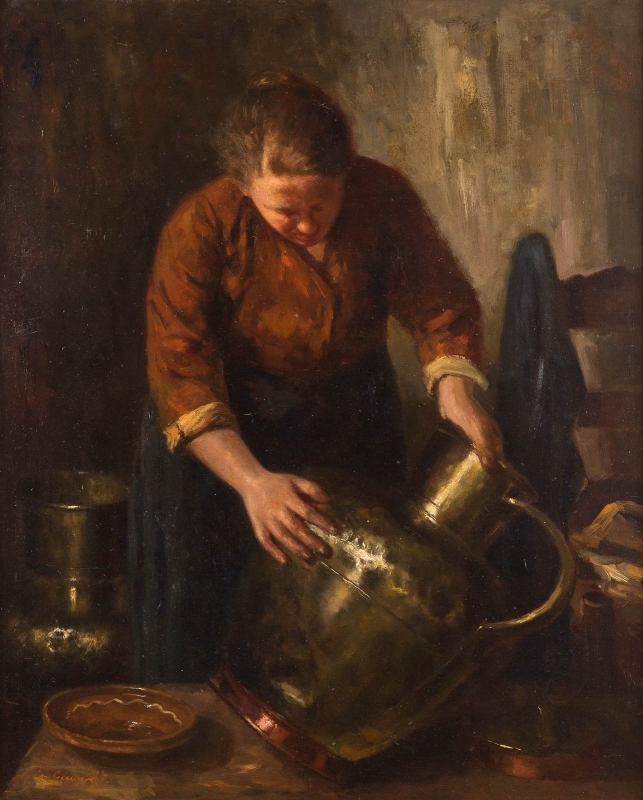 Cornelis Groeneveld | Country woman with kettle | MutualArt