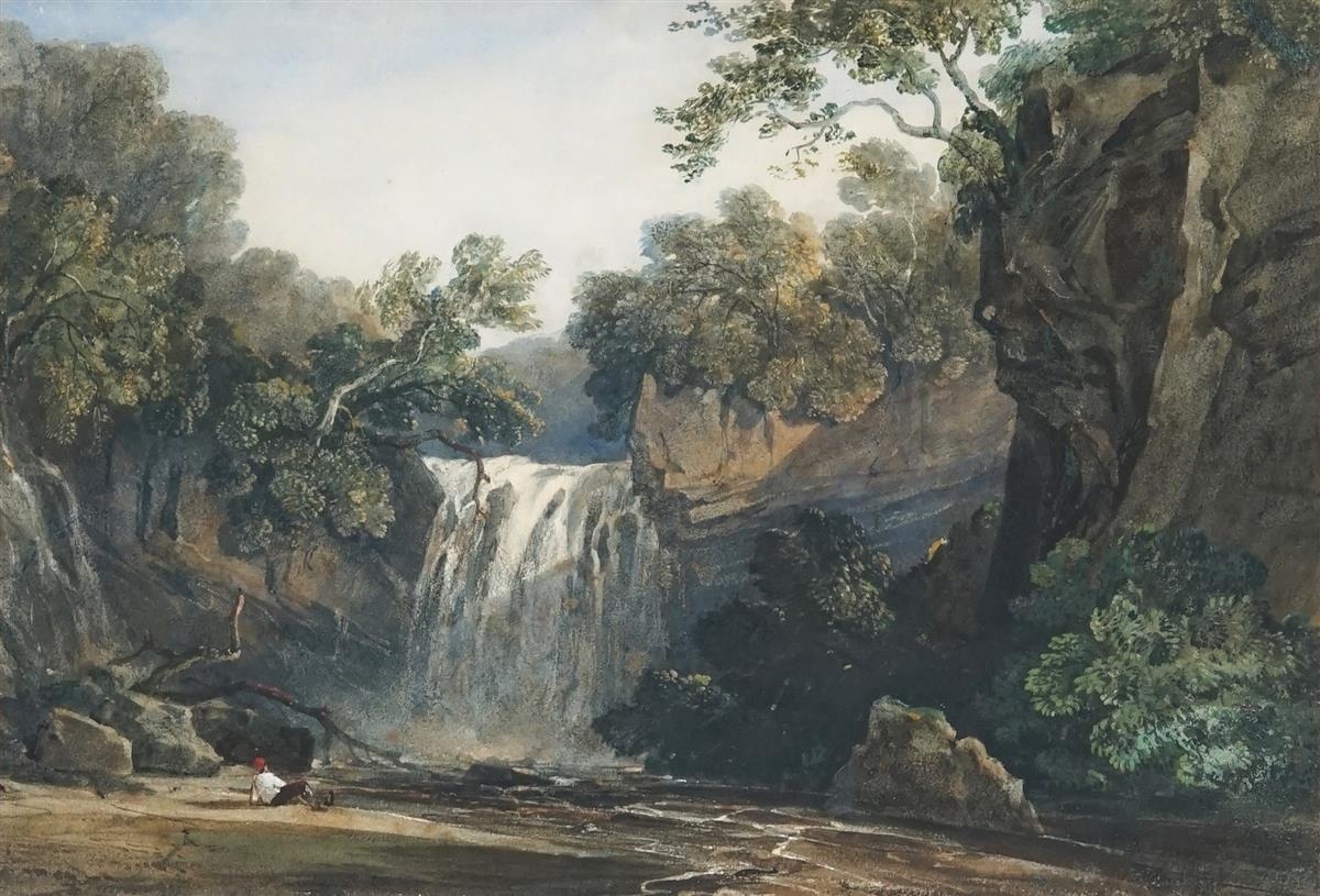 George Arthur Fripp | Waterfall and Reclined Figure | MutualArt