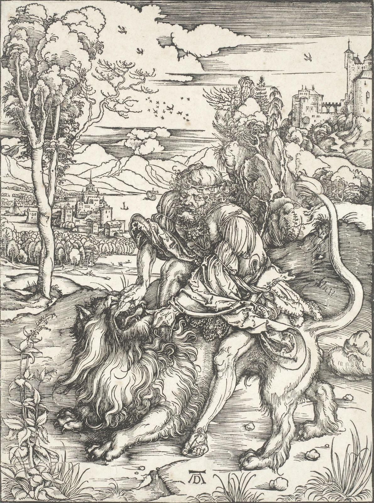 Albrecht Dürer | Samson fighting with the Lion | MutualArt
