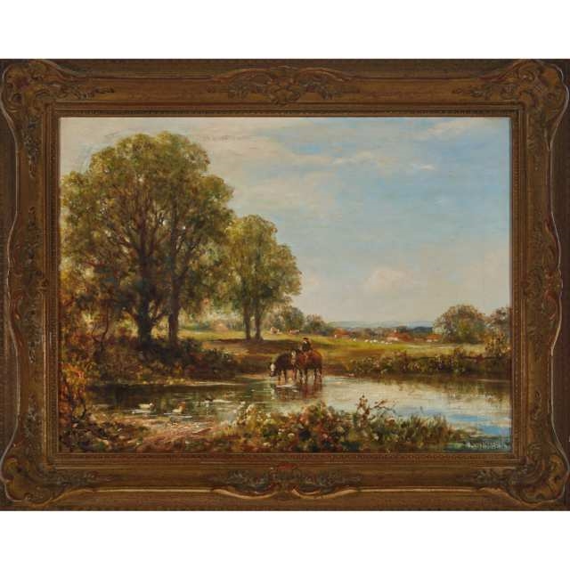 Henry Maidment | RIDER ON HORSEBACK FORDING A RIVER | MutualArt