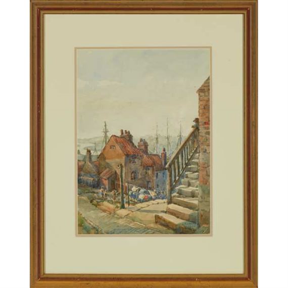 J. R. Edwards | CHILDREN PLAYING OUTSIDE COTTAGES ON WASHDAY, WHITBY ...