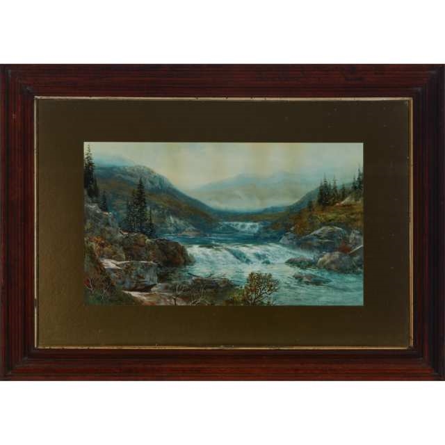 William Joseph Wadham | RIVER LANDSCAPE WITH WATERFALL, 1912 (12 ...