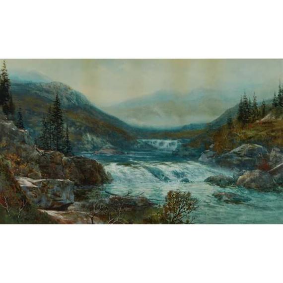 William Joseph Wadham | RIVER LANDSCAPE WITH WATERFALL, 1912 (12 ...