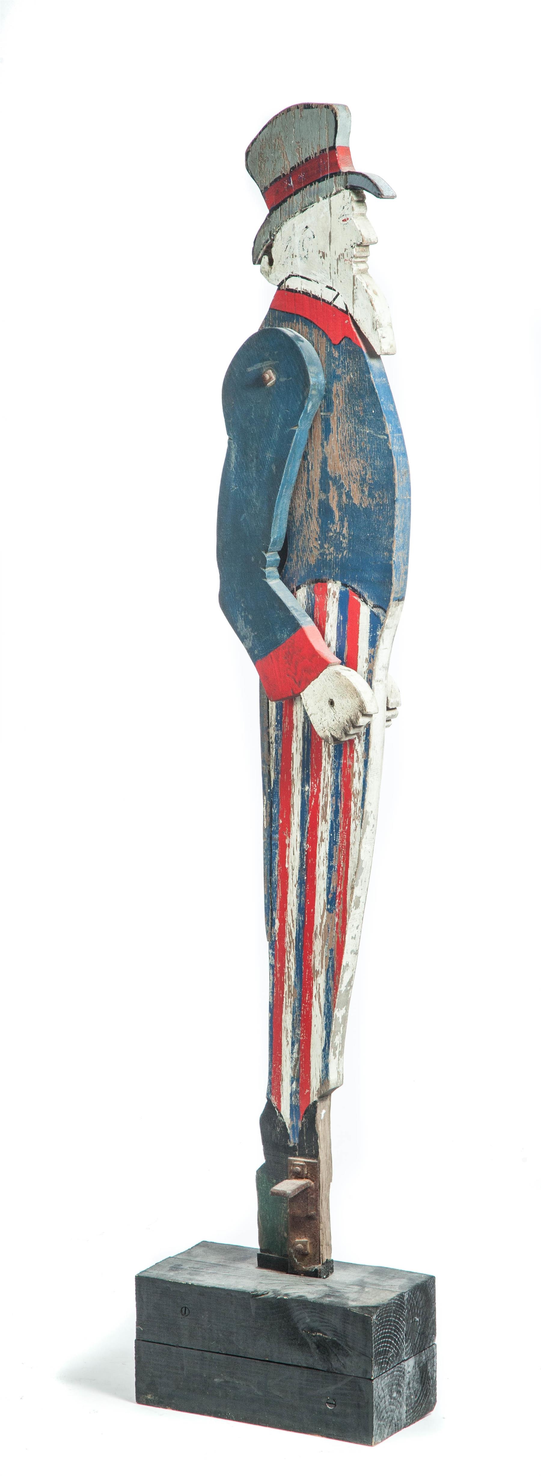 American School, 20th Century | AMERICAN FOLK ART UNCLE SAM FIGURE ...