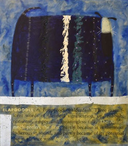 Govinder Nazran | 'Flapdoodle', a study of a dog, with dictionary ...