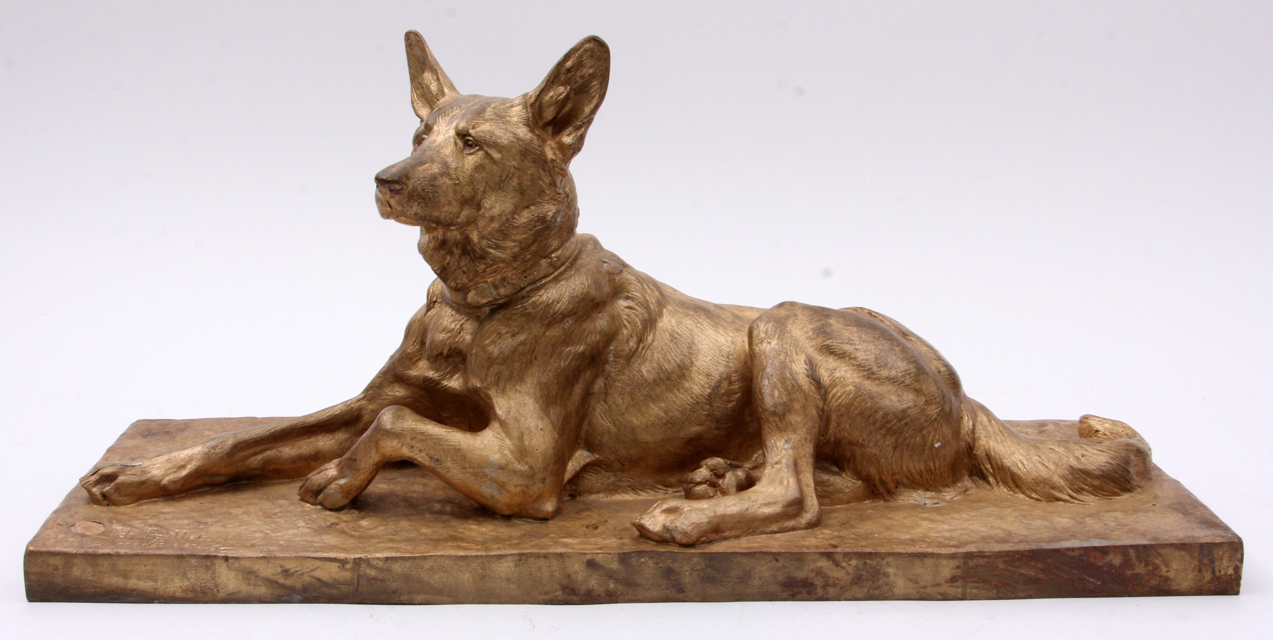 Charles Paillet | bronze sculpture of a shepherd dog with Médaille d'Or ...