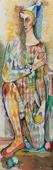 Frederick D. Jones | Kneeling Harlequin (Circa 1955) | MutualArt