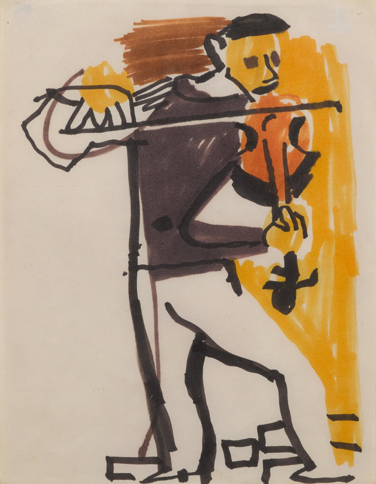 David Park | Untitled (Man with Violin), circa 1959-60 | MutualArt