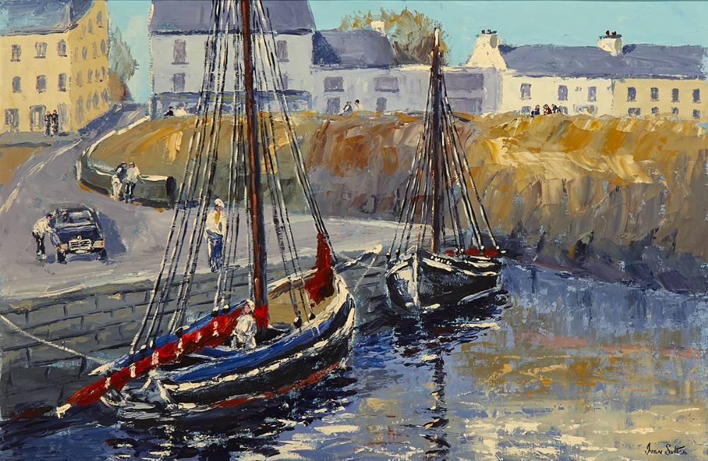 Ivan Sutton | GALWAY HOOKERS BERTHED AT ROUNDSTONE PIER, COUNTY GALWAY ...
