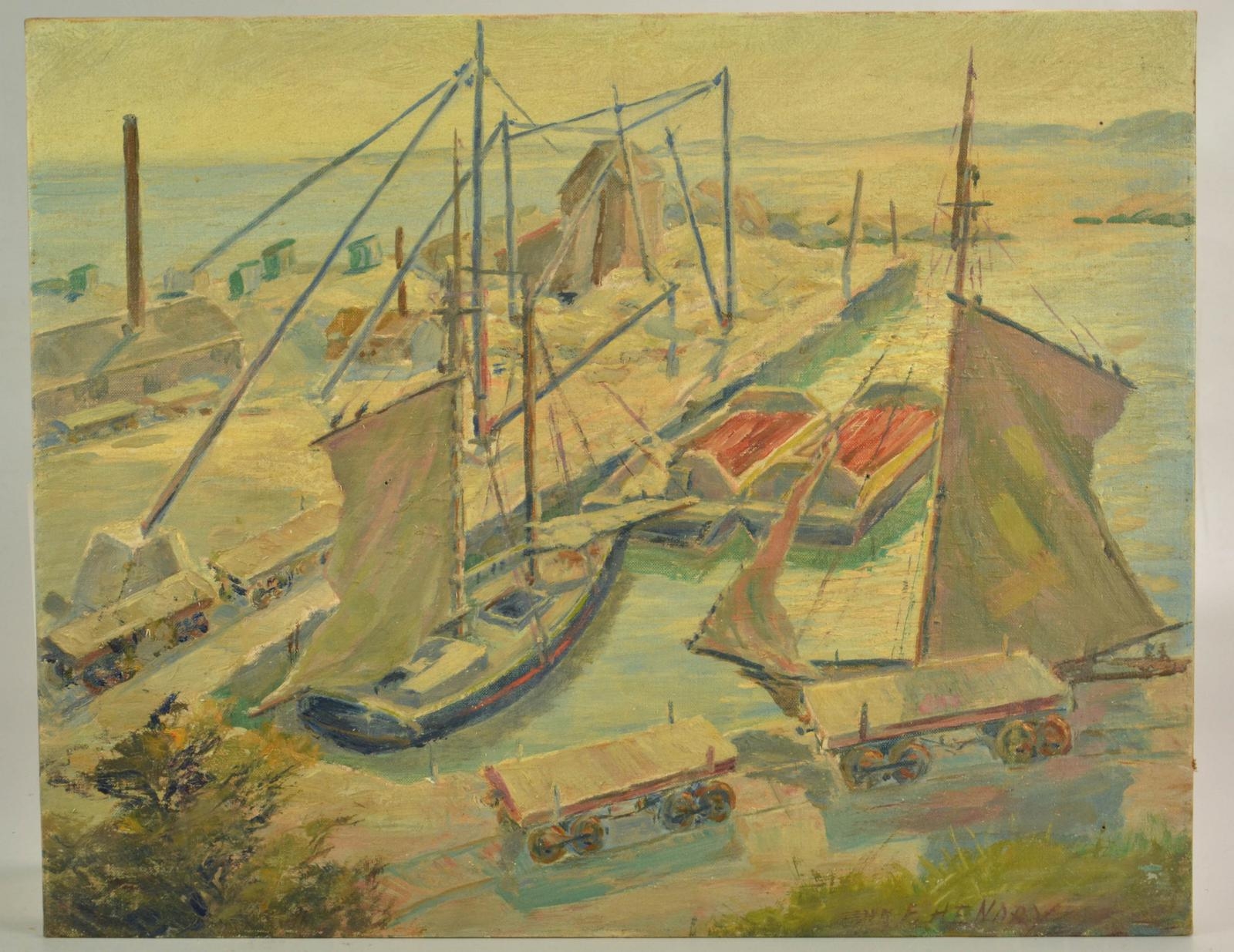 Frank Hendry | New England Harbor | MutualArt