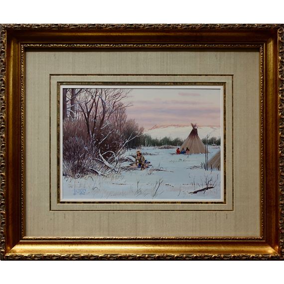 Dustin Lyon | INDIAN MAKING FIRE (1982) | MutualArt