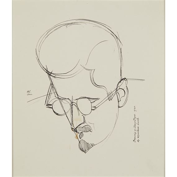 Percy Wyndham Lewis | Portrait of James Joyce (1920) | MutualArt