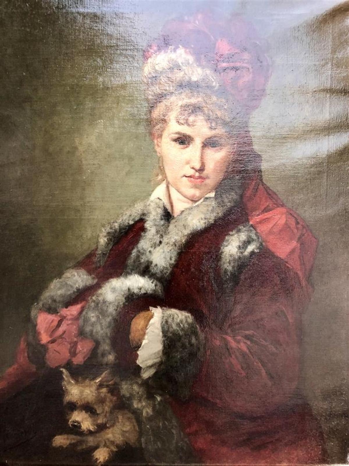 Léon Comerre | Portrait de femme au manchon | MutualArt