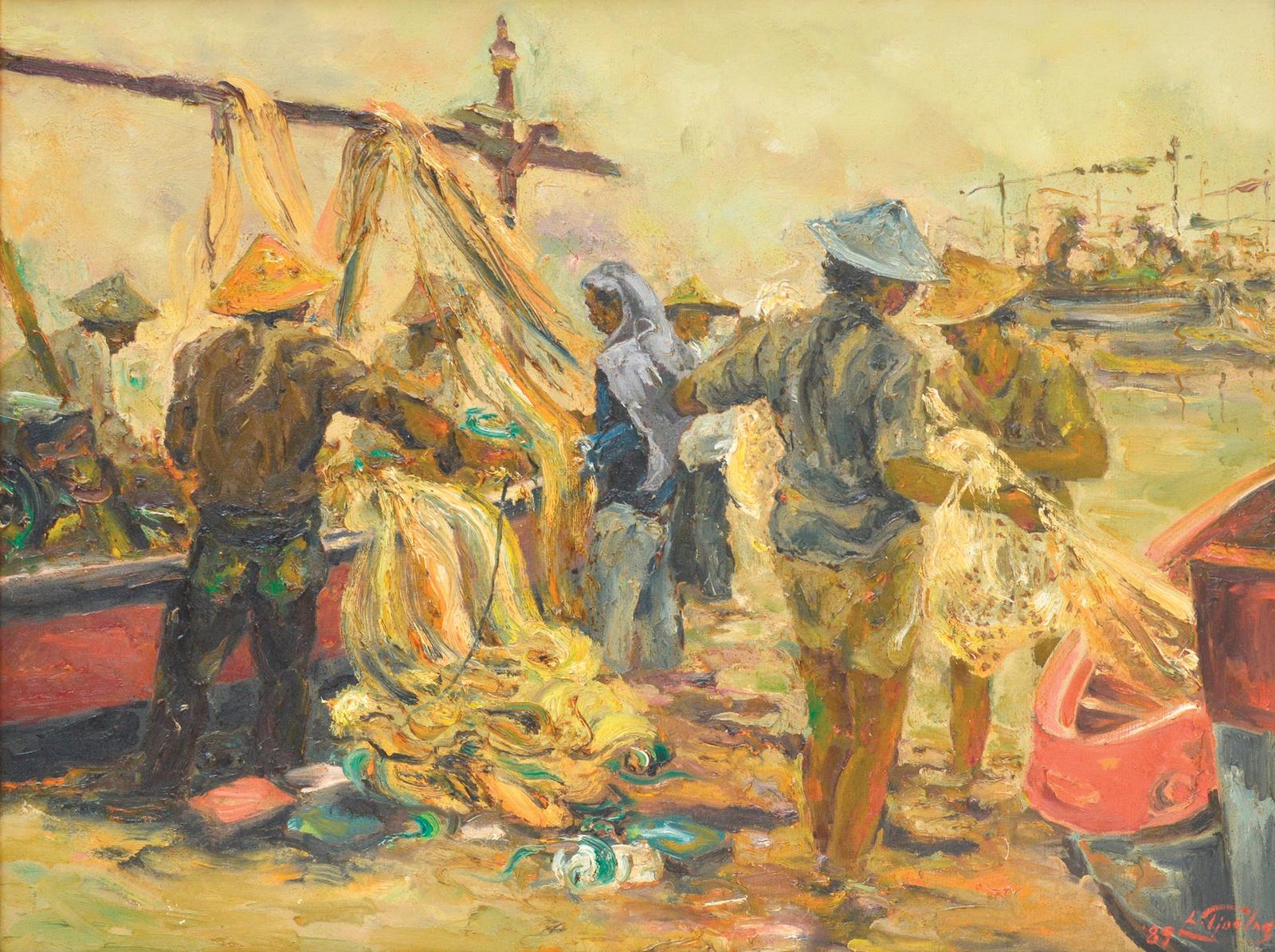 Liem Tjoe Ing | Aktifitas Nelayan (1989) | MutualArt