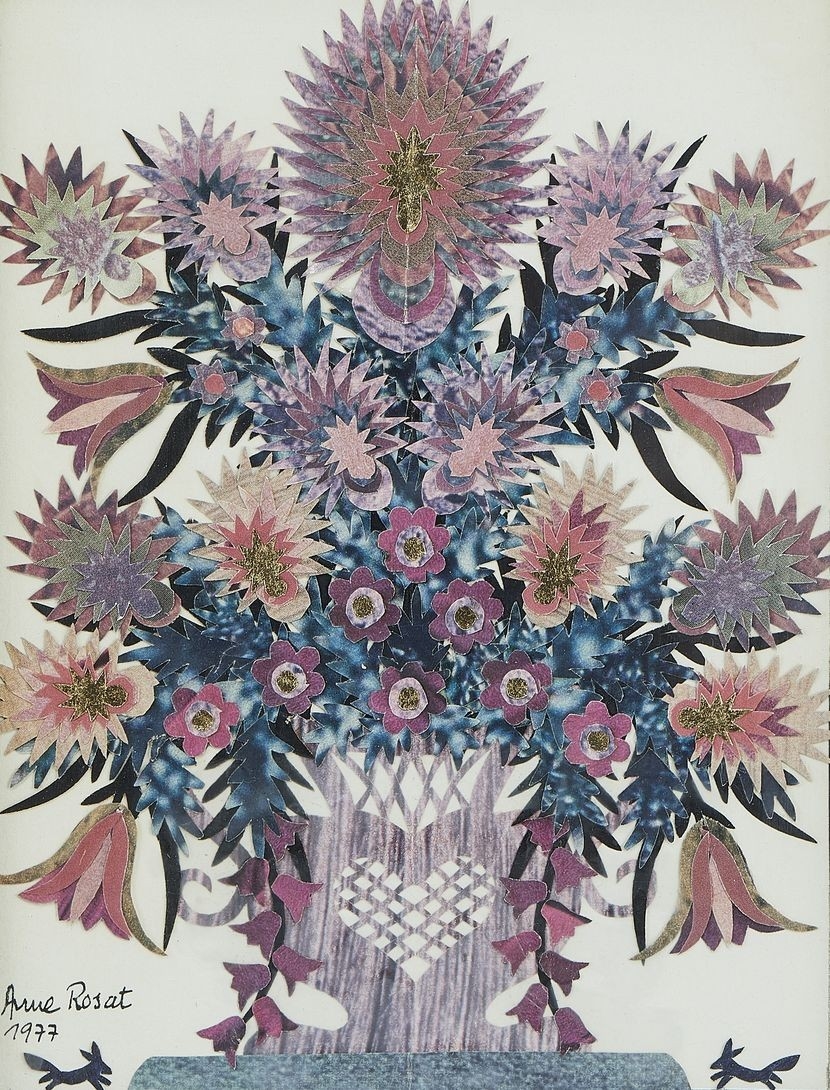 Anne Rosat | Découpage à motif d'un bouquet de fleurs (1977) | MutualArt