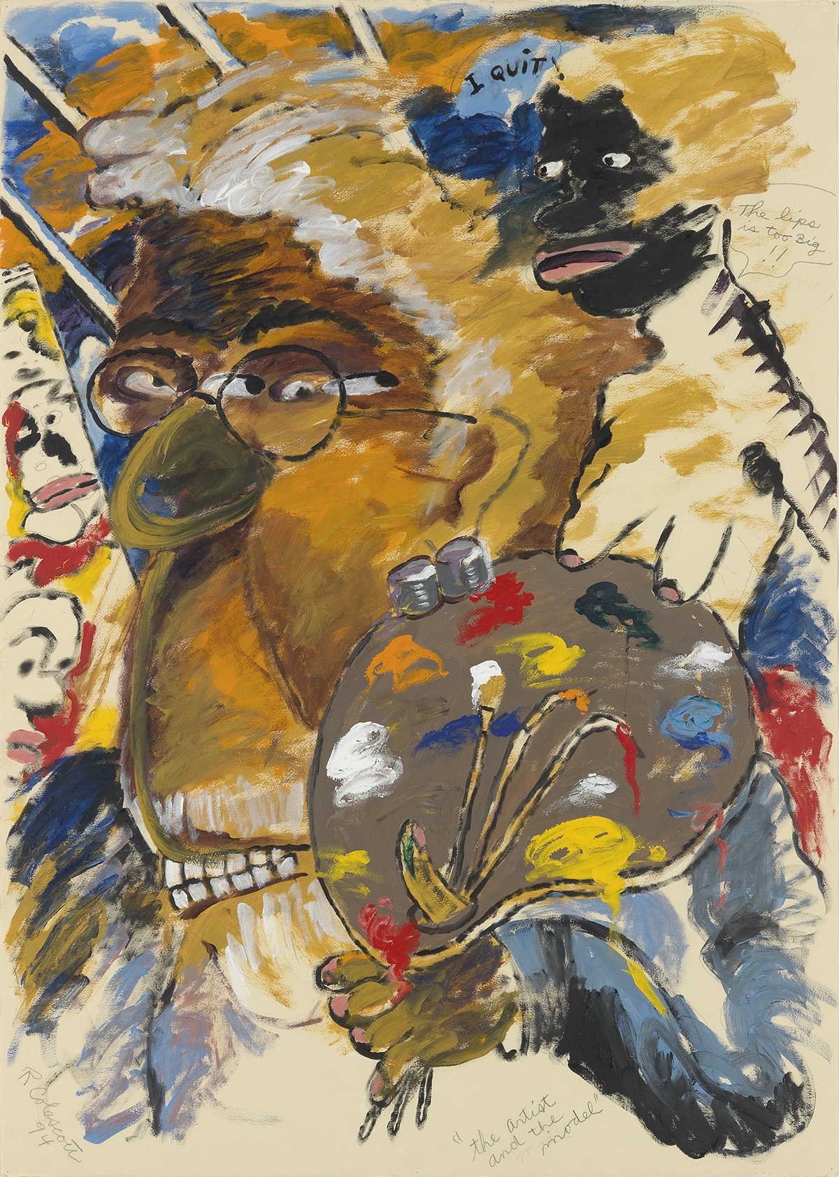 Robert Colescott | The Artist and the Model (1994) | MutualArt