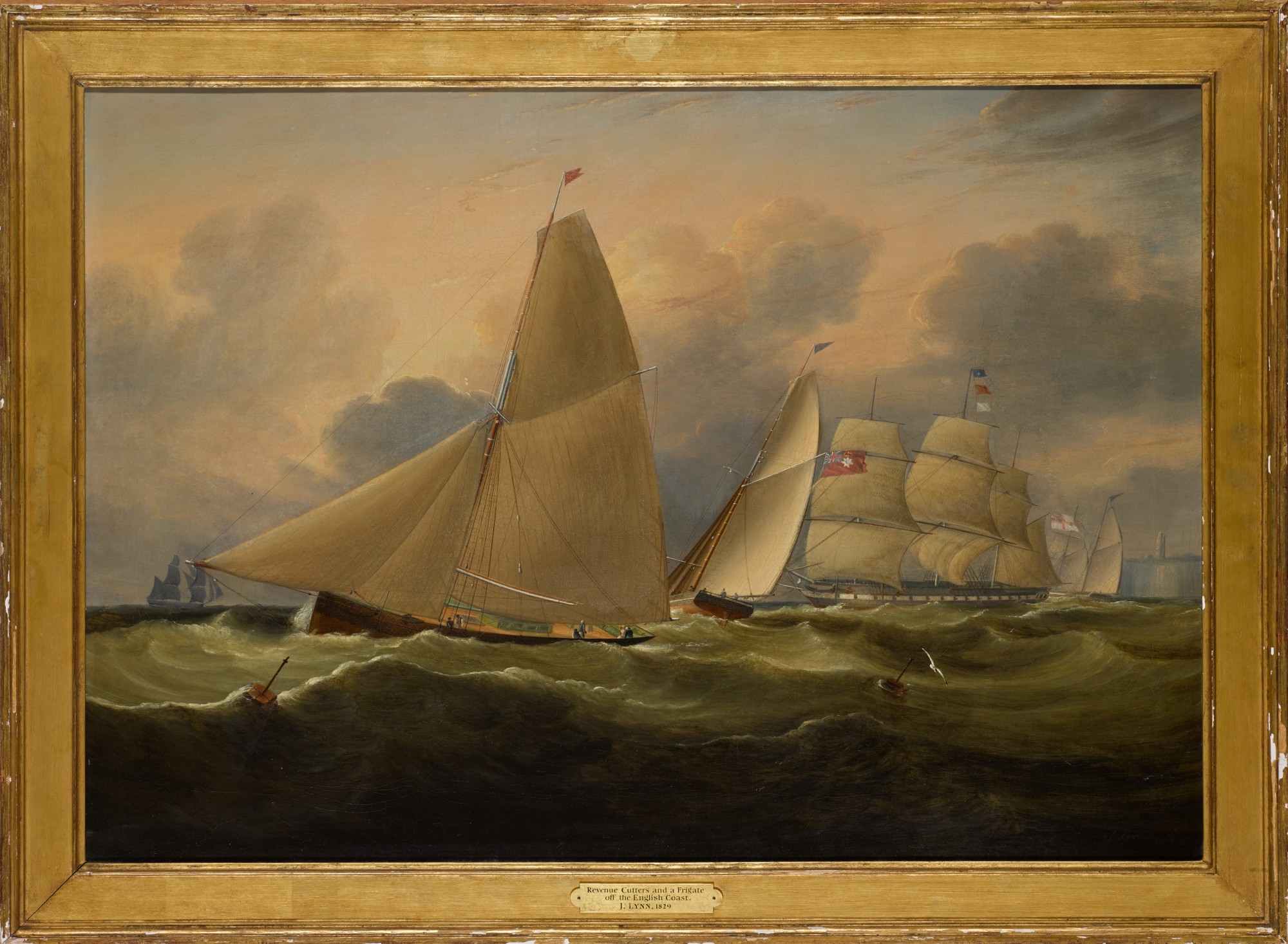 John Lynn | Revenue Cutters and a Frigate off the English coast (1829 ...