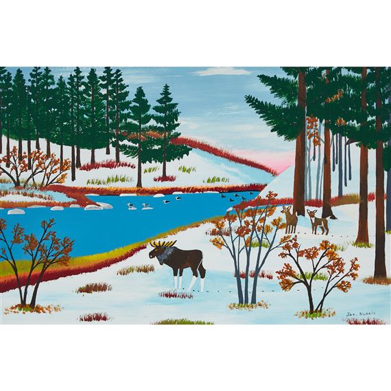 Joe Norris | WILDLIFE IN A WINTER LANDSCAPE | MutualArt