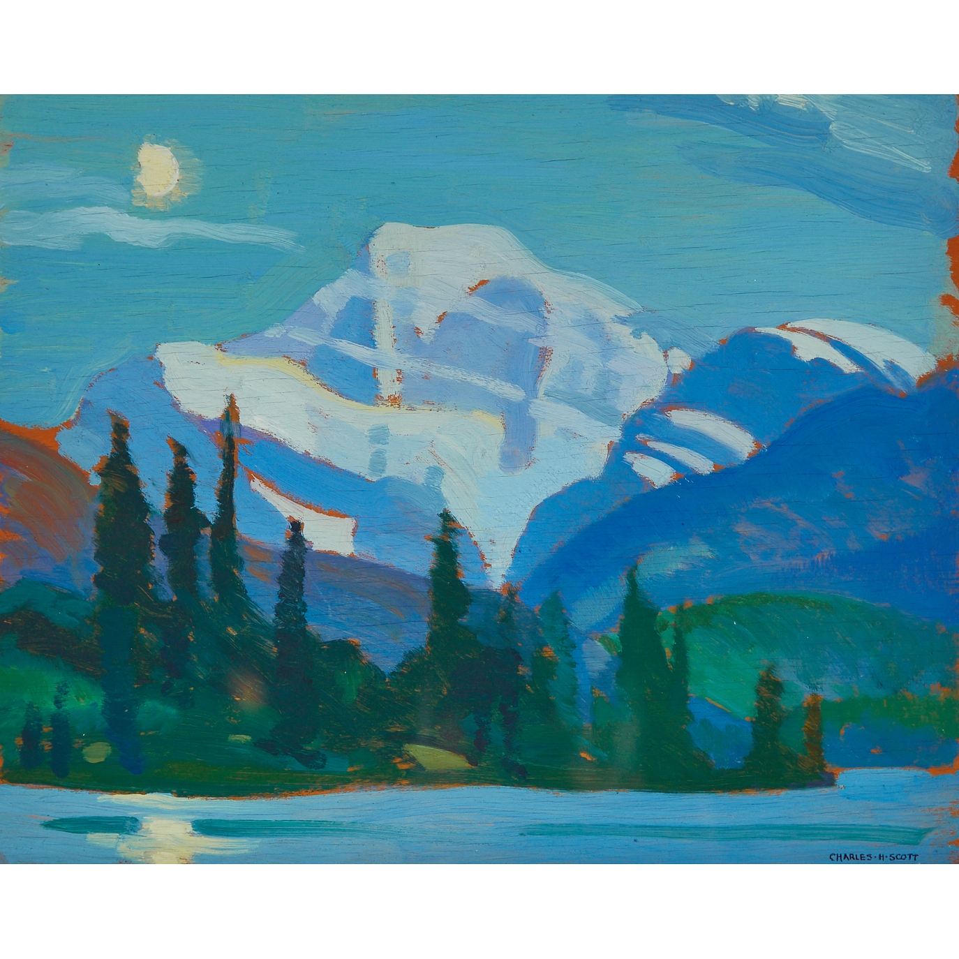 Charles Hepburn Scott | SUMMER MOON - MT. EDITH CAVELL | MutualArt