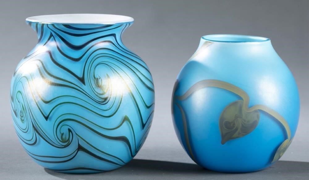 Charles Lotton | 2 Art Glass Vases | MutualArt