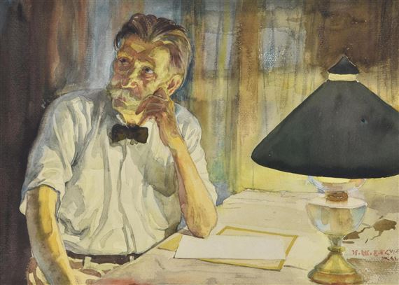Gajanan Savlaram Haldankar | Portrait of Albert Schweitzer | MutualArt