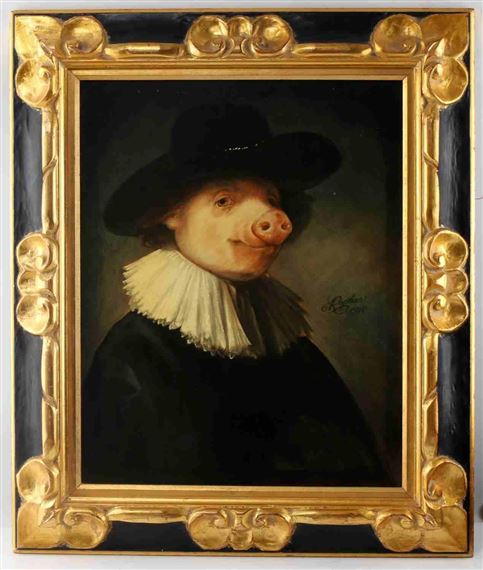 Ron Rophar | RENAISSANCE PORTRAIT PIG SWINE (1980) | MutualArt