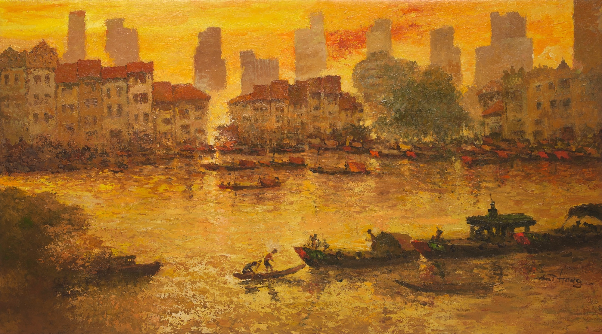 Aw Tee Hong | UNTITLED (SINGAPORE RIVER SCENE) | MutualArt