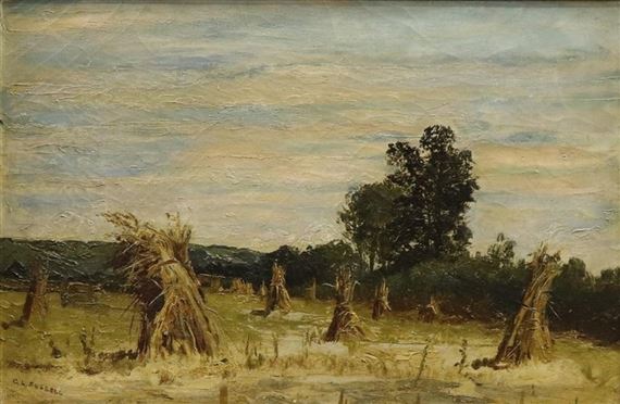 Charles Lewis Fussell | landscape of corn shocks in an autumn field ...