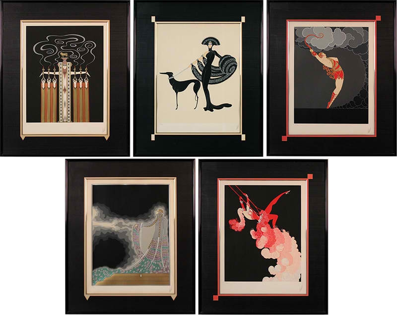 Erté | 5 works: ERTE AT THE THEATRE (L.166-170): The Dancer, Melisande ...