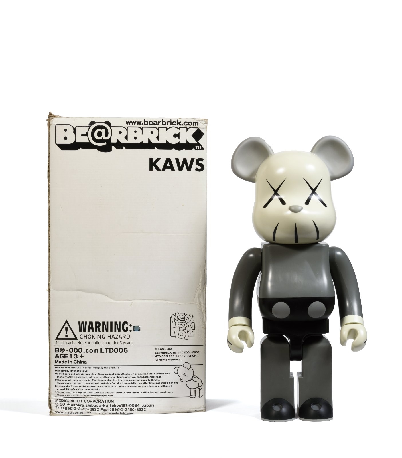 KAWS | Bearbrick 1000% (Gris) (2002) | MutualArt