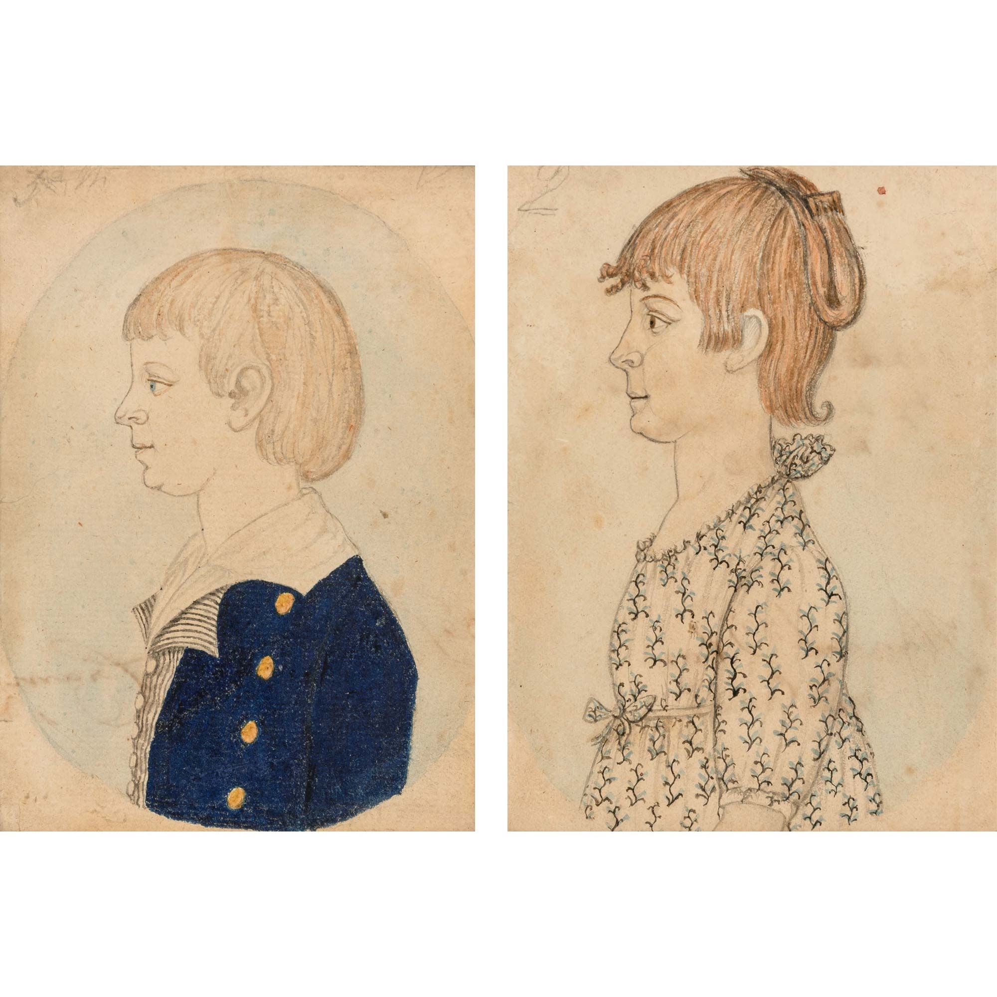 American School, 18th Century | Portraits of Benjamin Cramp and Hannah ...