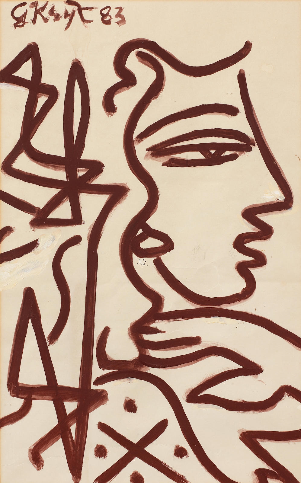George Keyt | Female Head in Profile | MutualArt