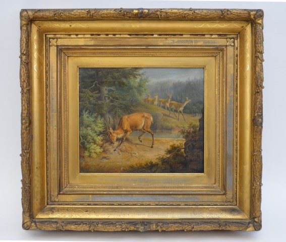 Arthur Fitzwilliam Tait | Deer in Landscape | MutualArt
