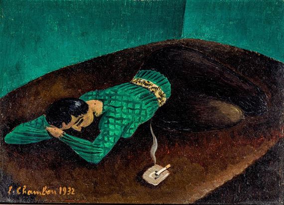 Emile-François Chambon | Femme allongée (1932) | MutualArt