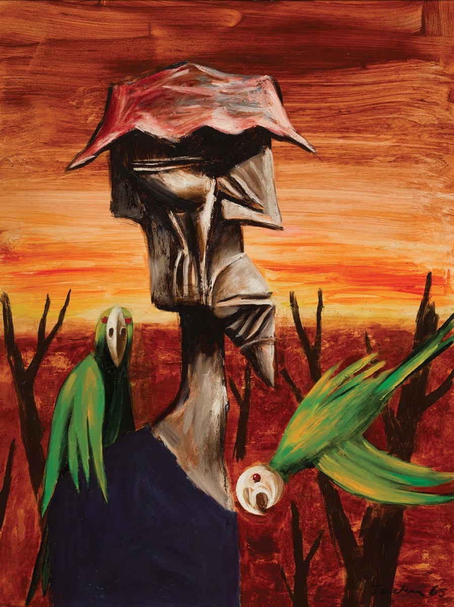 Albert Tucker | Intruder and Parrots (1965) | MutualArt