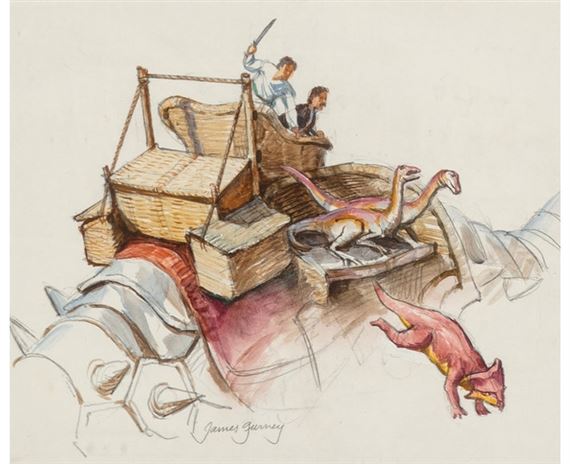 James Gurney | Bix Leapt Down from Her Perch,Dinotopia interior ...