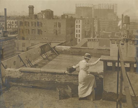Jesse Tarbox Beals | Nurse walking across rooftops, New York City ...