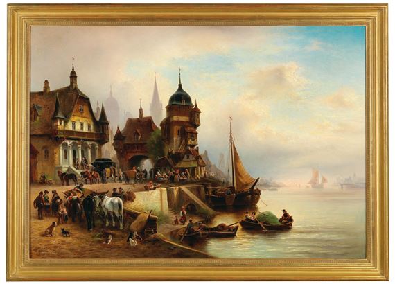 Wilhelm Alexander Meyerheim | A lively scene in the harbour | MutualArt