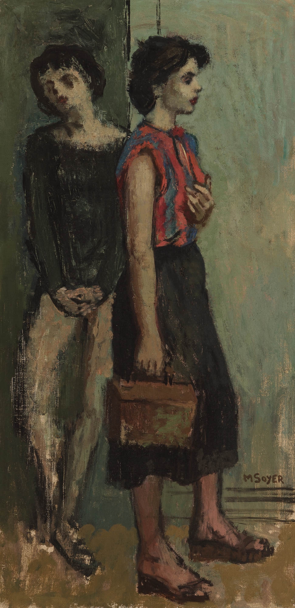 Moses Soyer | Models in Yellow and Black | MutualArt