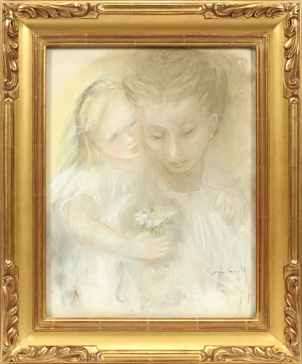 Georgia Carroll | MOTHER CHILD WITH SMALL BOUQUET | MutualArt