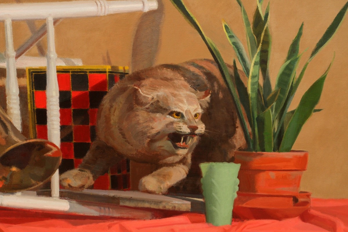 Robert Wilbert | STILL LIFE WITH CHAIR AND BOB CAT (1977) | MutualArt