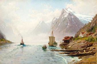 Askevold Anders | Norwegian fiord (1898) | MutualArt