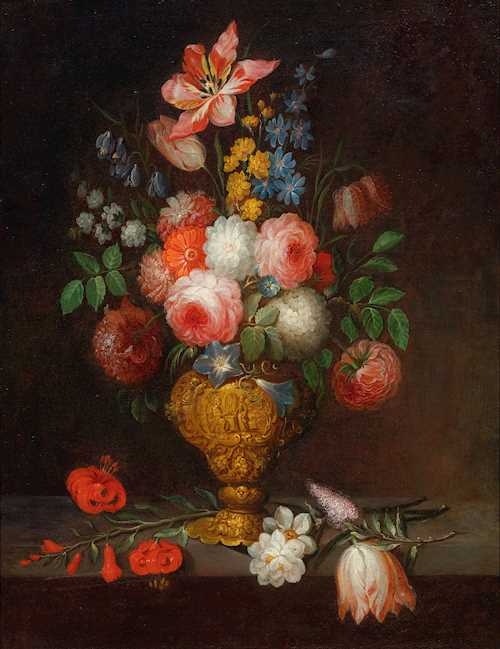 Jan Baptist Bosschaert | A floral still life in a vase | MutualArt