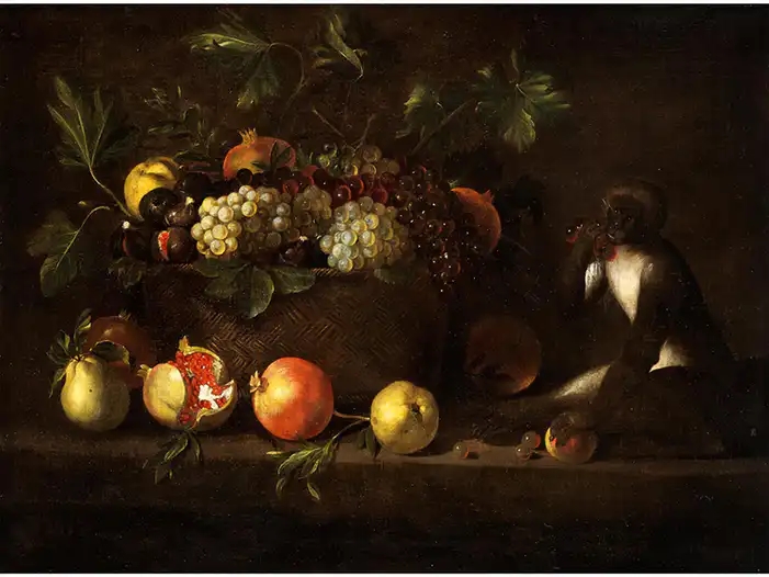 Giovanni Stanchi | FRUIT STILL LIFE WITH FIGS, POMEGRANATE AND SMALL ...