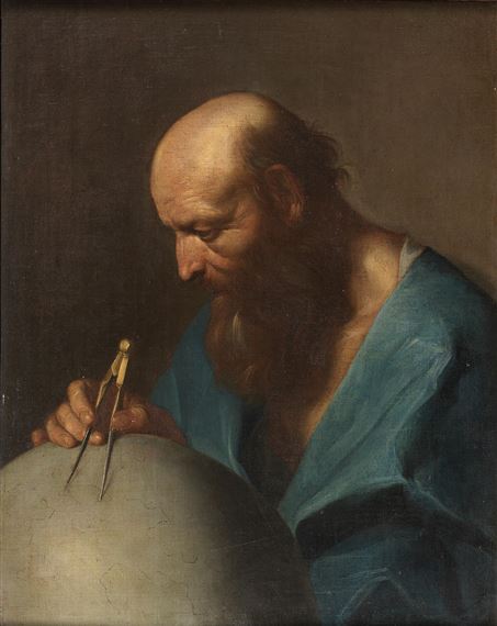Giuseppe Antonio Petrini | Study of a geographer wearing a blue robe ...